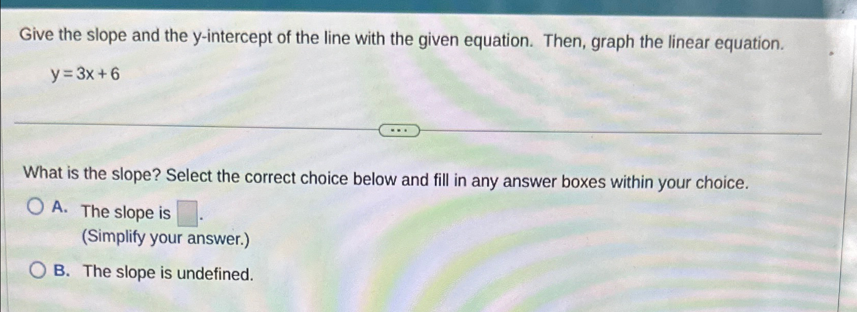 Solved Give the slope and the y-intercept of the line with | Chegg.com