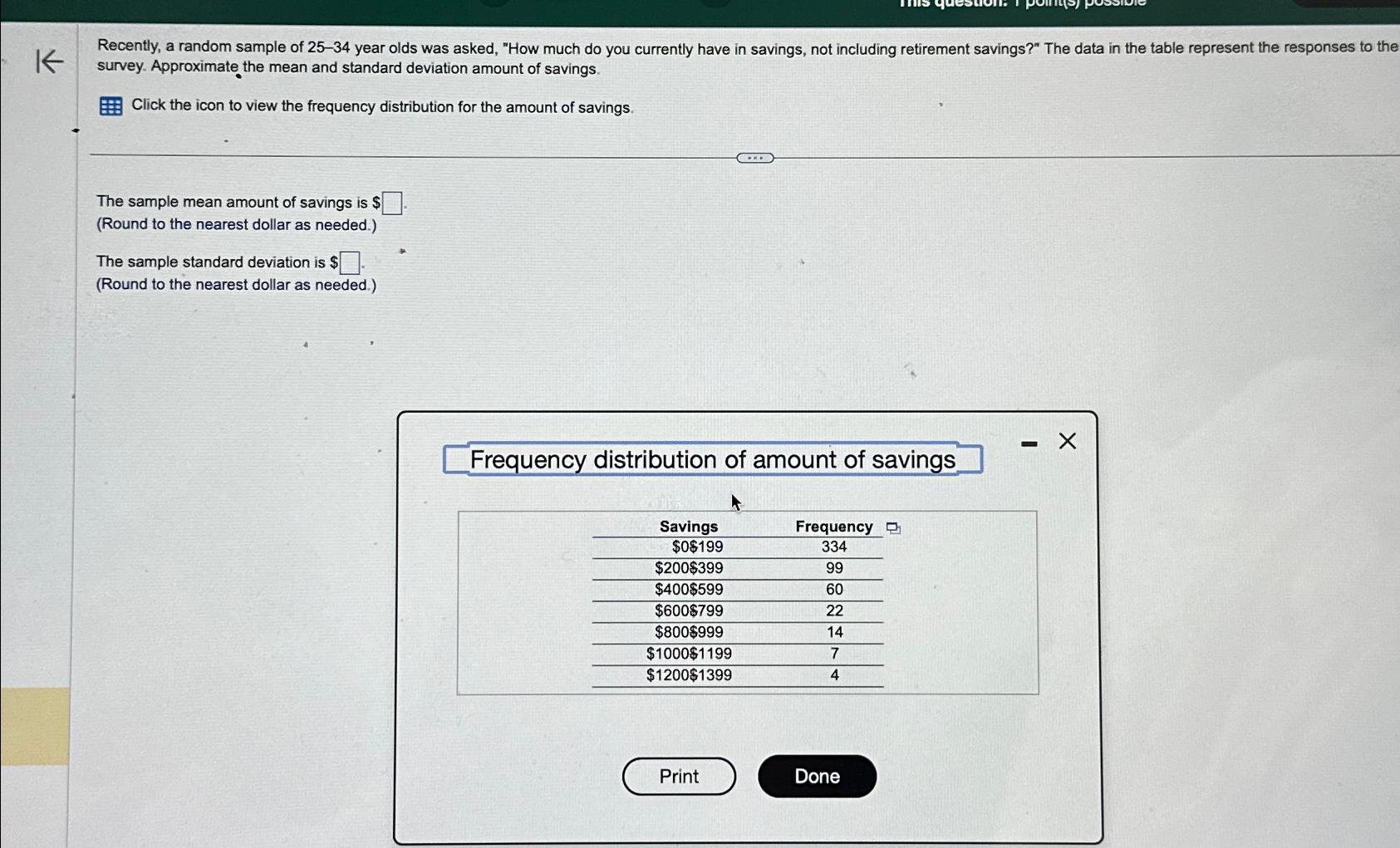 Solved survey. Approximate the mean and standard deviation | Chegg.com