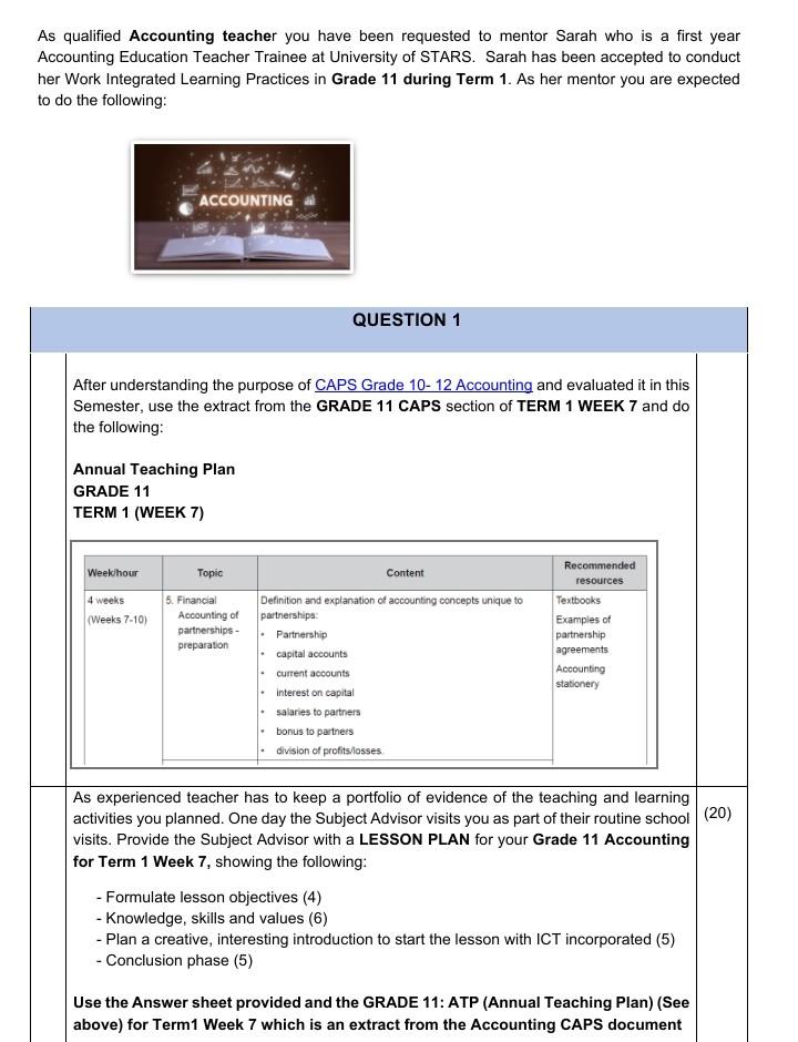 Solved QUESTION 1 After understanding the purpose of CAPS | Chegg.com