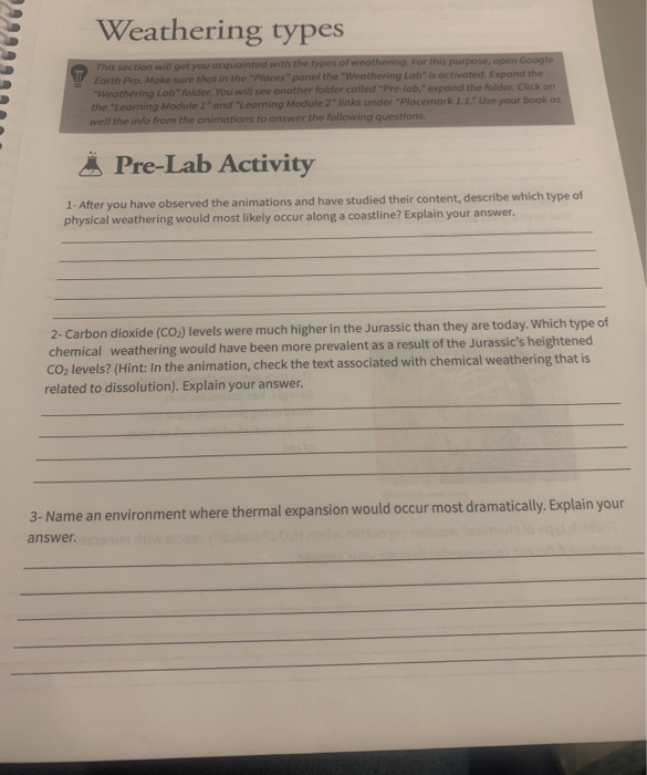 Solved Weathering types This section will get you acquainted | Chegg.com