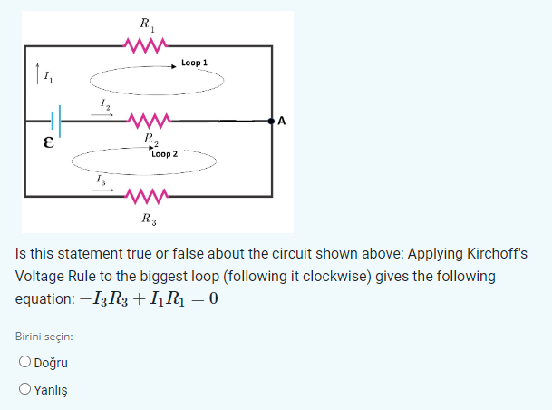 Solved Is this statement true or false about the circuit | Chegg.com