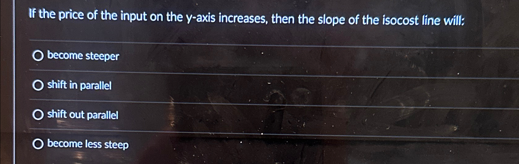 Solved If the price of the input on the y-axis increases, | Chegg.com