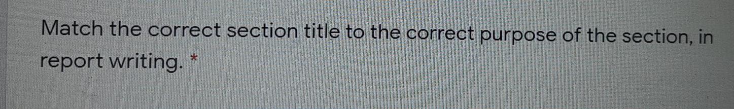 Match the correct section title to the correct | Chegg.com