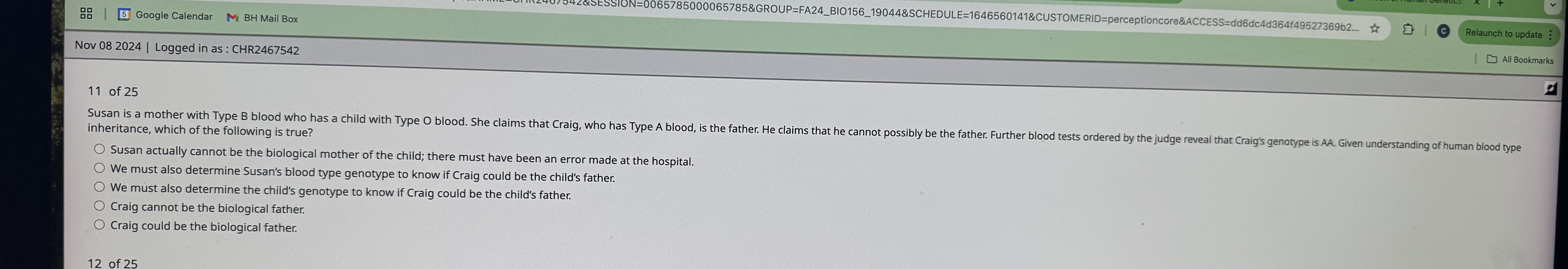 Solved 11 ﻿of 25 ﻿inheritance, which of the following is | Chegg.com