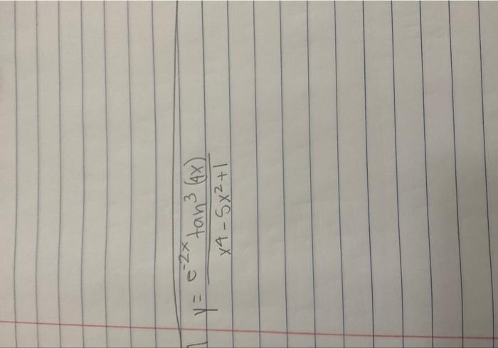 Solved differentiate the following function Y = e^-2x tan ³ | Chegg.com