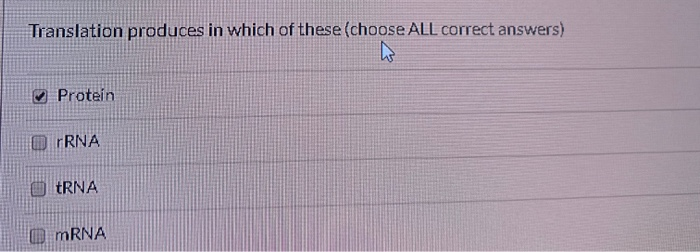 Solved Translation produces in which of these (choose ALL | Chegg.com