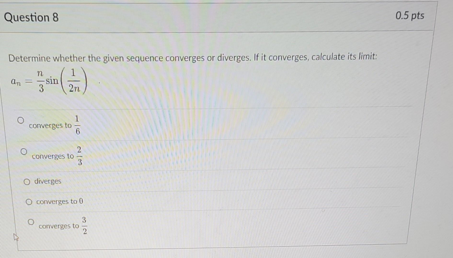 Solved Determine whether the given sequence converges or | Chegg.com