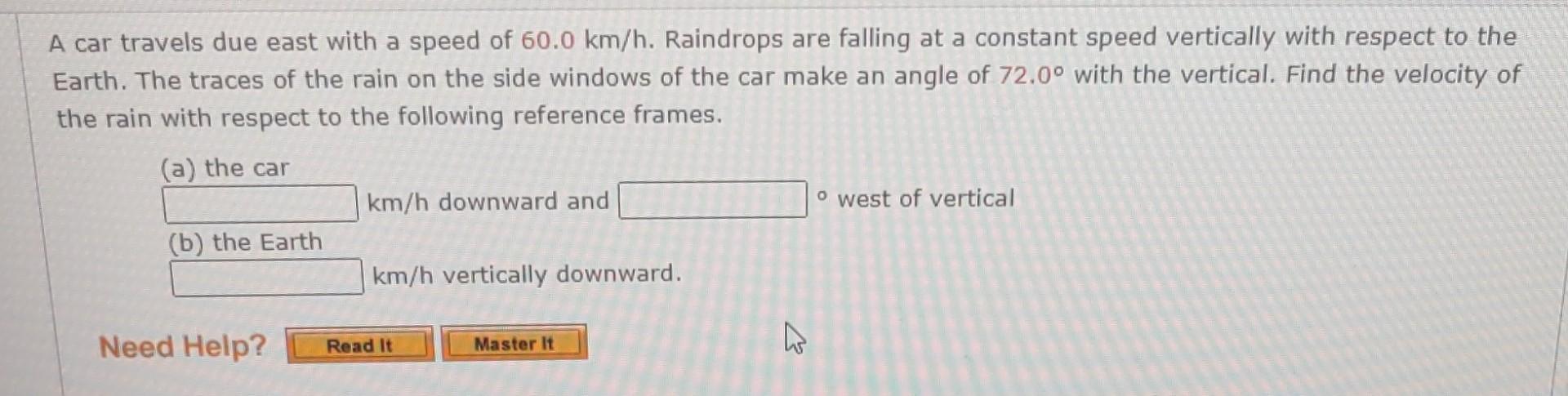 Solved A car travels due east with a speed of 60.0 km/h. | Chegg.com