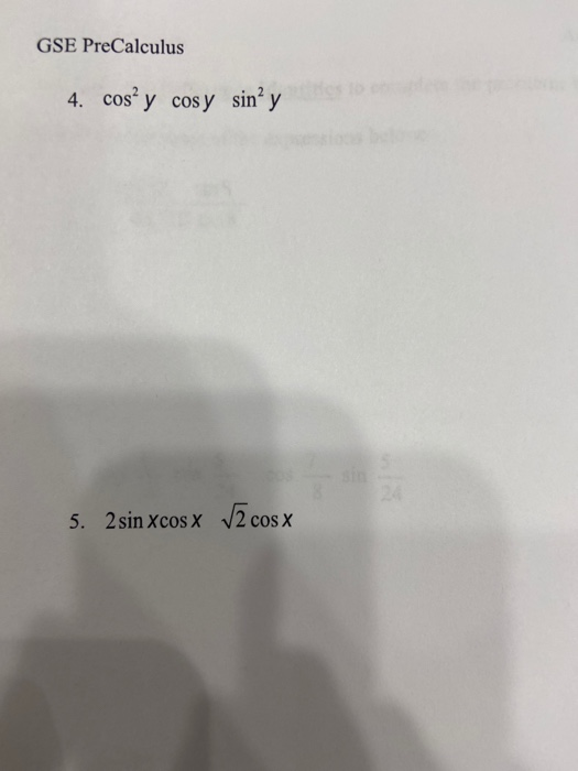 Solved GSE PreCalculus Solve Trig Equations Handoli Find all | Chegg.com