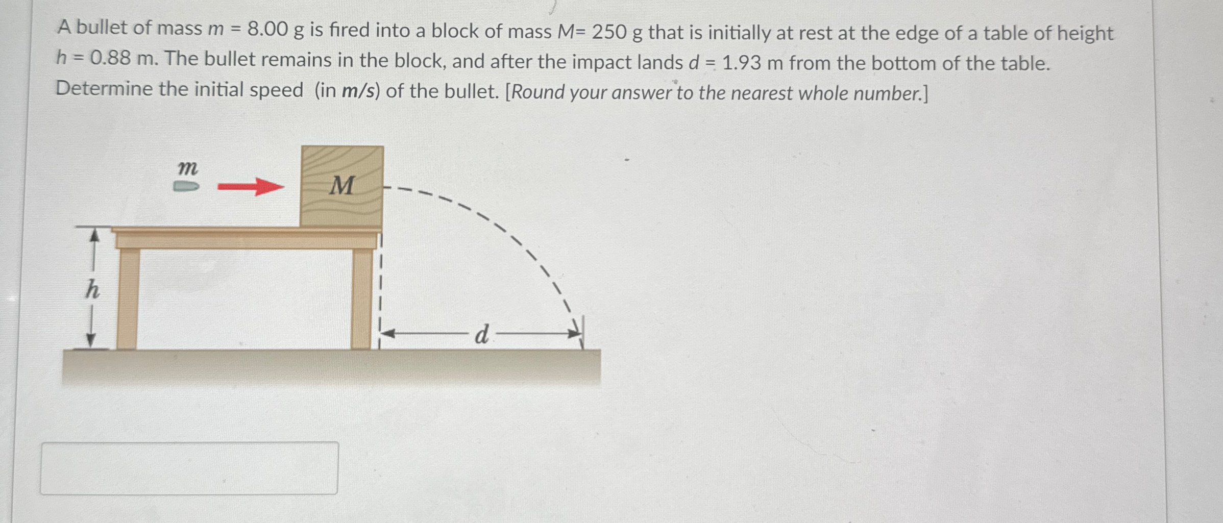 Solved A bullet of mass m=8.00g ﻿is fired into a block of | Chegg.com