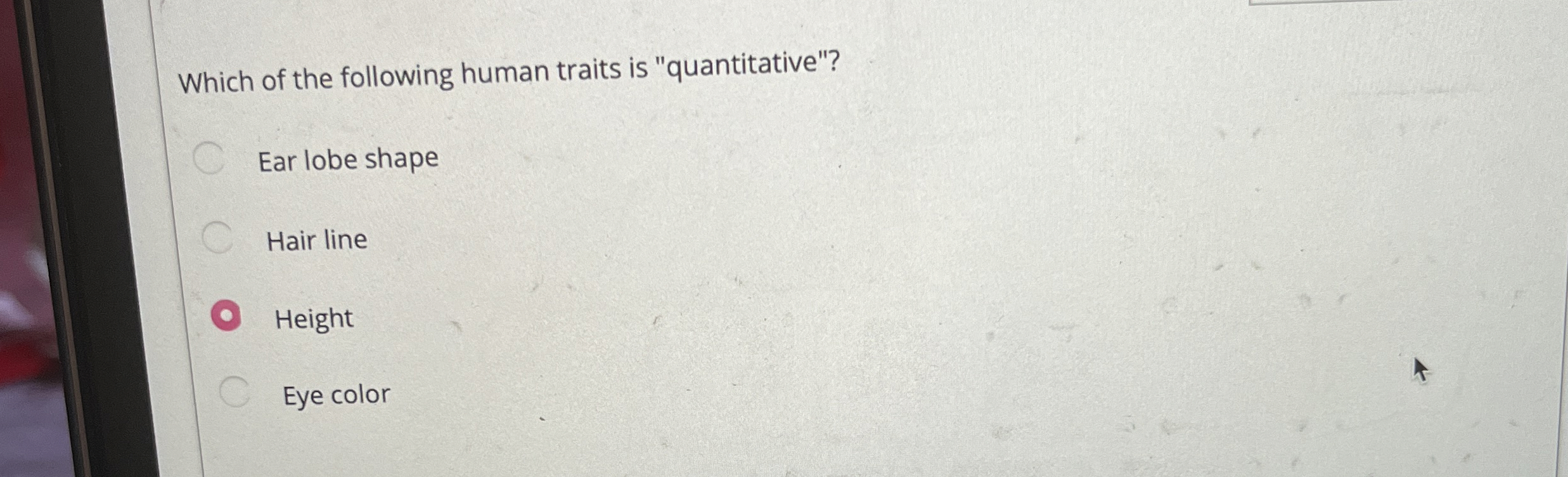 Solved Which of the following human traits is | Chegg.com