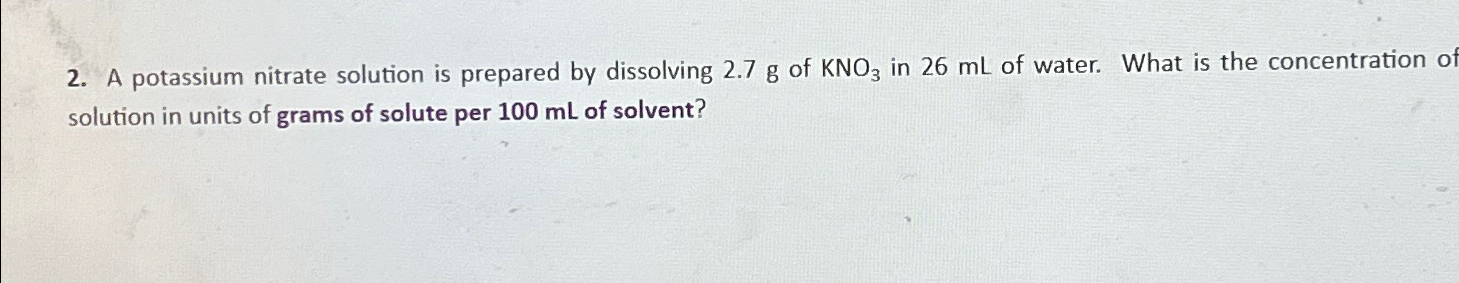 Solved A potassium nitrate solution is prepared by | Chegg.com