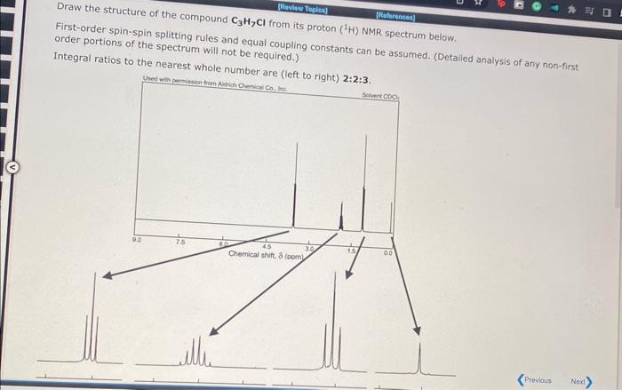 Solved Draw the structure of the compound C3H7Cl from its | Chegg.com