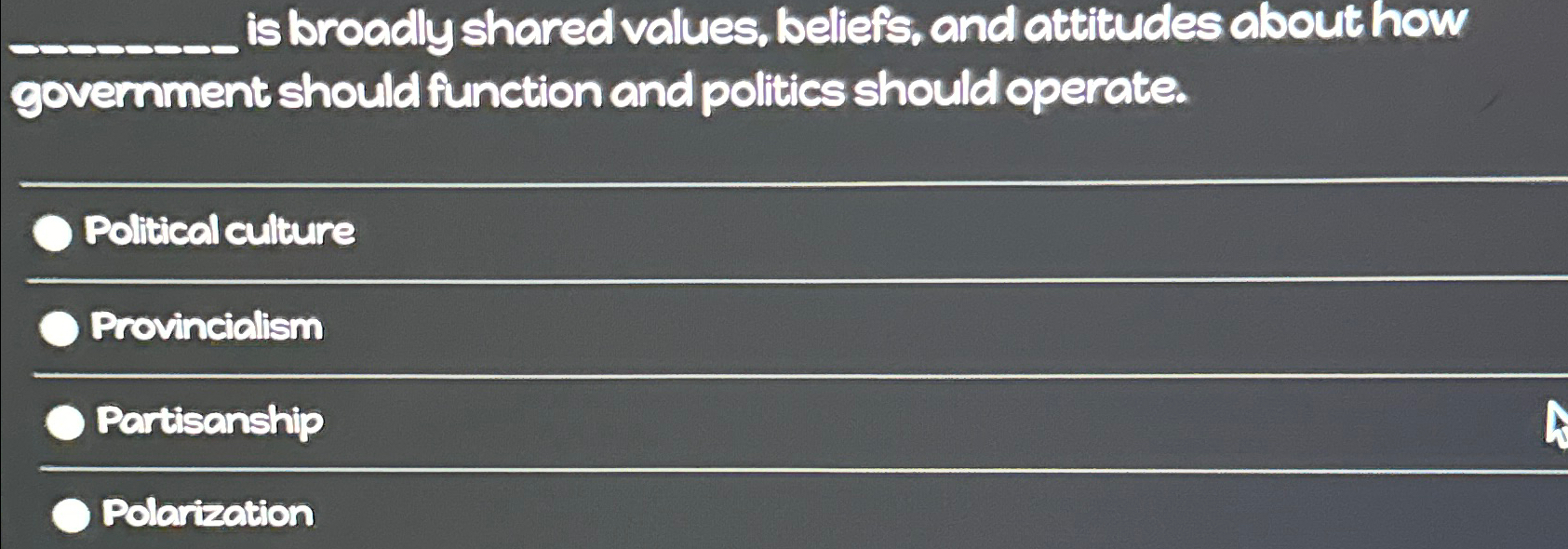 Solved is broadly shared values, beliefs, and attitudes | Chegg.com