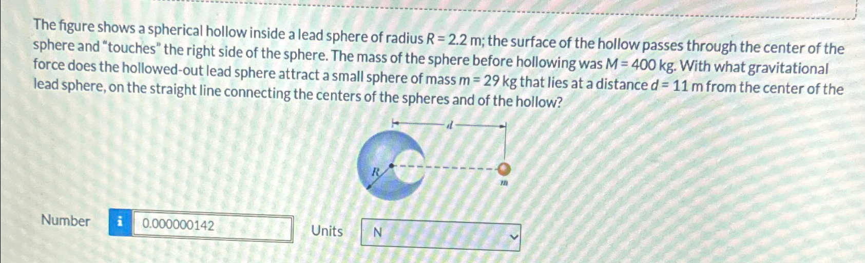 Solved The figure shows a spherical hollow inside a lead | Chegg.com