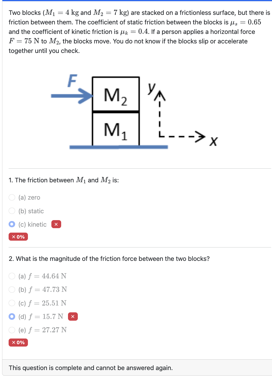 Solved M1=4kg ﻿and M2=7kg μs=0.65and the coefficient of | Chegg.com