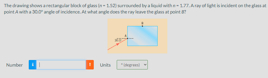Solved The drawing shows a rectangular block of glass | Chegg.com