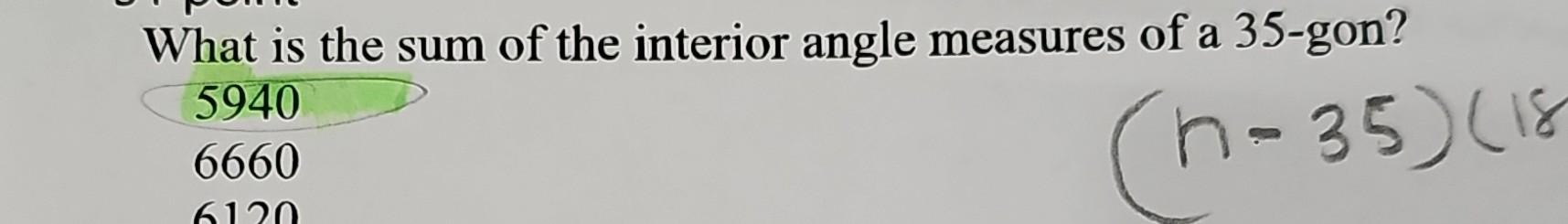Solved What is the sum of the interior angle measures of a | Chegg.com