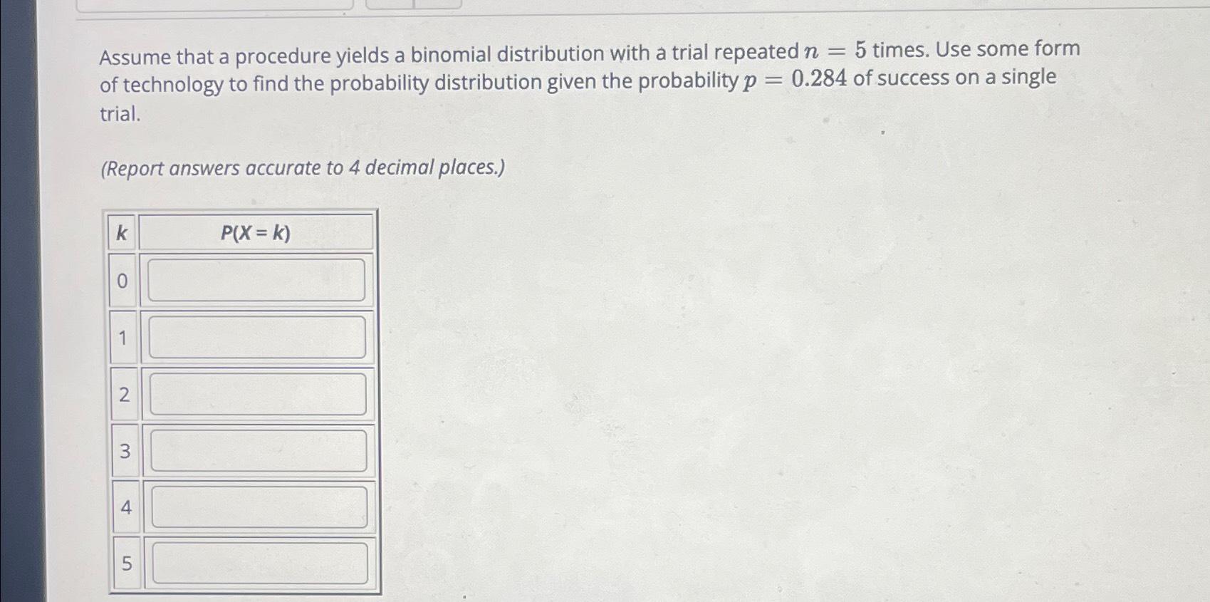 Solved Assume that a procedure yields a binomial | Chegg.com