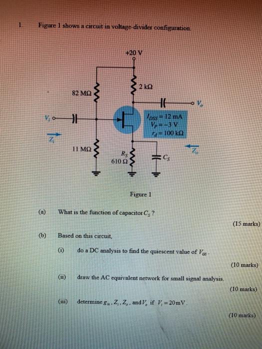 Solved 1 Figure 1 shows a circuit in voltage-divider | Chegg.com