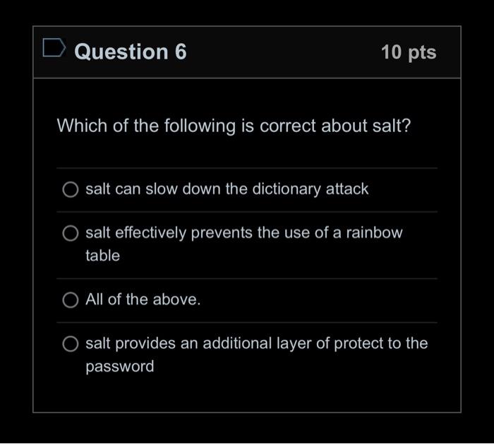 Solved Question 6 10 pts Which of the following is correct | Chegg.com