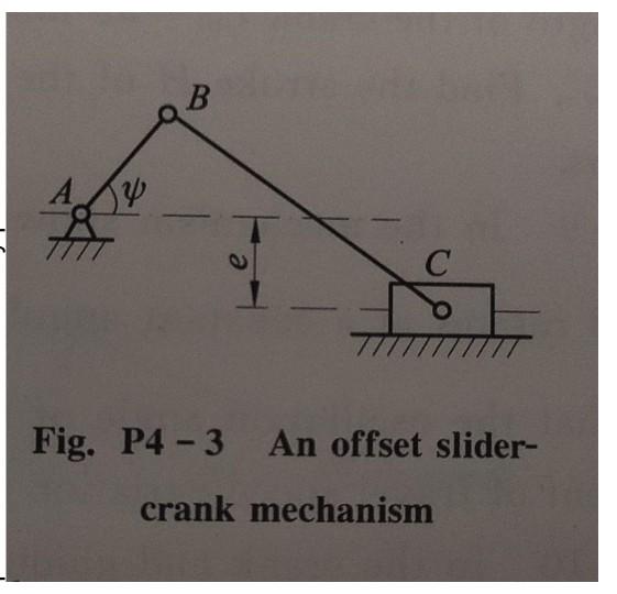 АЛФ Fig. P4-3 An offset slider- rank mechanism | Chegg.com