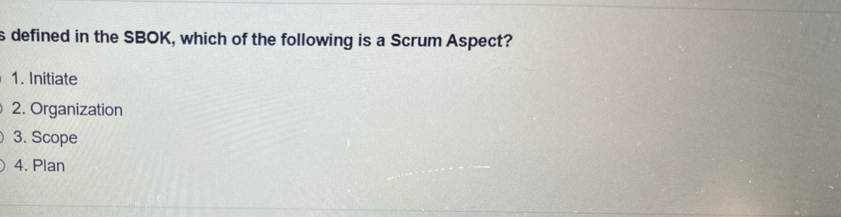 Solved defined in the SBOK, which of the following is a | Chegg.com
