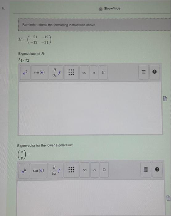 Solved Format: - Enter eigenvalues separated by a comma - If | Chegg.com