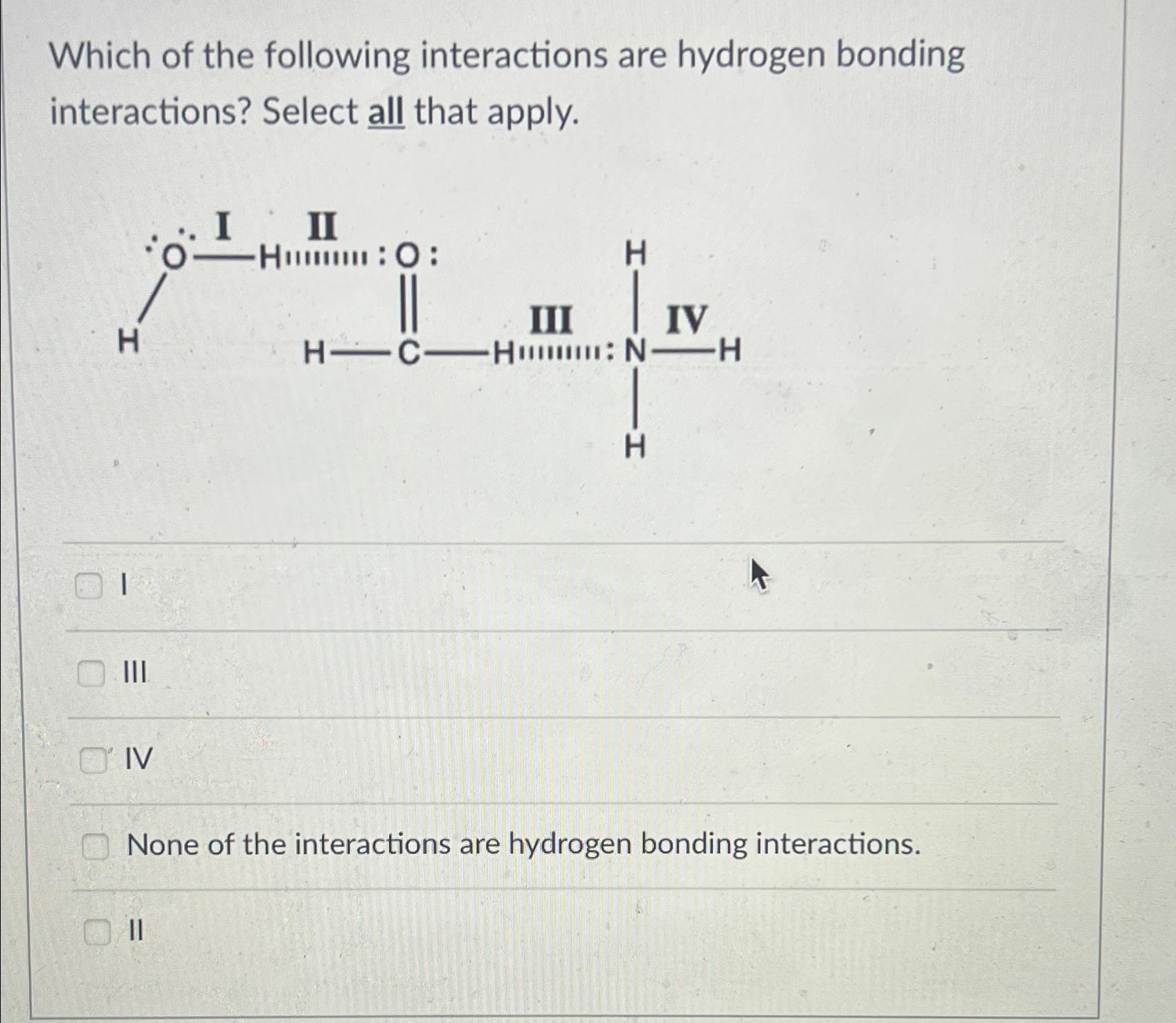 Solved Which of the following interactions are hydrogen | Chegg.com