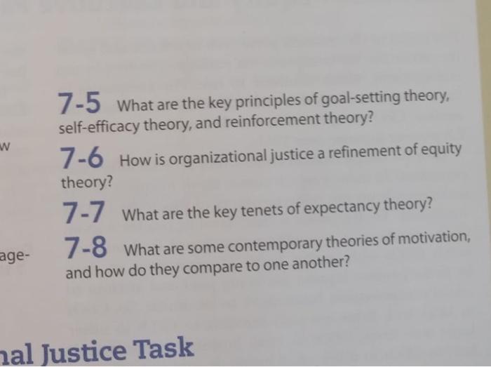 Solved w 7-5 What are the key principles of goal-setting | Chegg.com