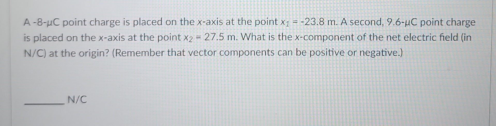 Solved A −8−μC point charge is placed on the x-axis at the | Chegg.com