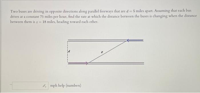 Solved Two buses are driving in opposite directions along | Chegg.com