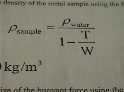 Solved Calculate the density of the metal sample using the | Chegg.com