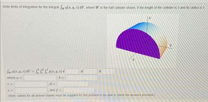 Solved Write limits of integration for the integral | Chegg.com