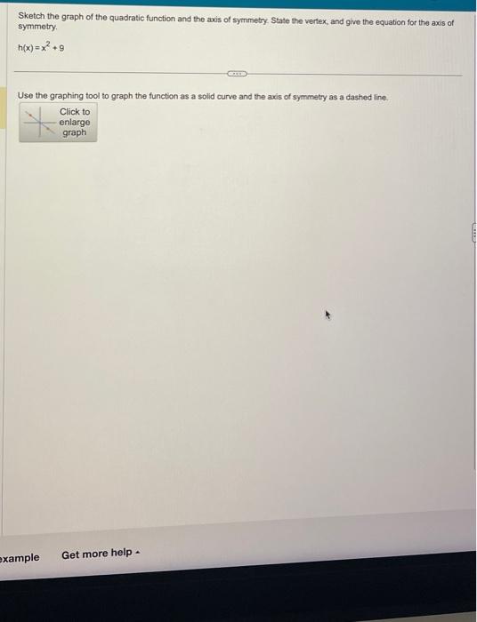 Solved Sketch the graph of the quadratic function and the | Chegg.com