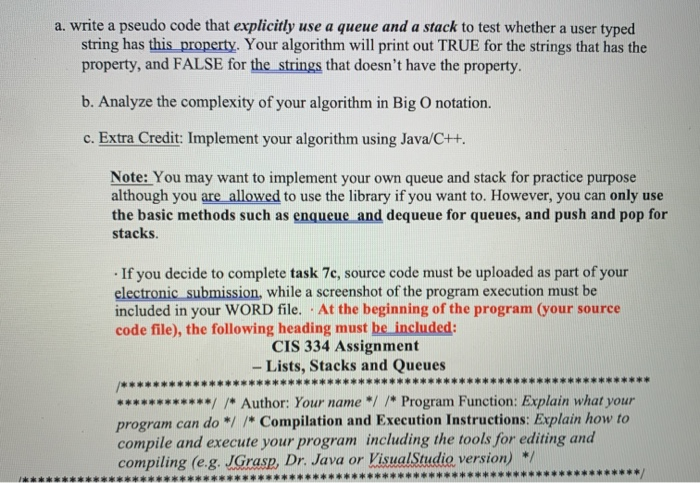 a. write a pseudo code that explicitly use a queue | Chegg.com