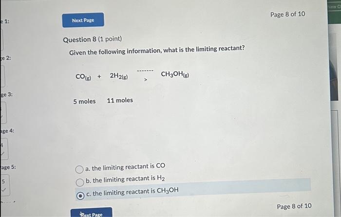 Solved Given the following information, what is the limiting | Chegg.com