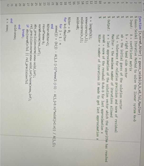 Solved TOPIC: GUESS SEIDEL the practical question should | Chegg.com