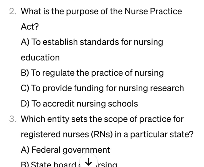 nursing: What is the purpose of the Nurse Practice | Chegg.com