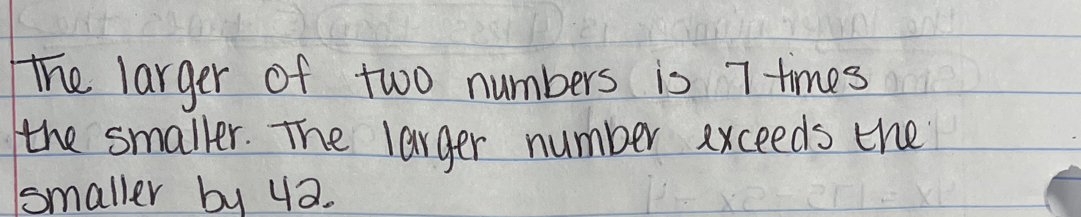 Solved The larger of two numbers is 7 ﻿times the smaller. | Chegg.com