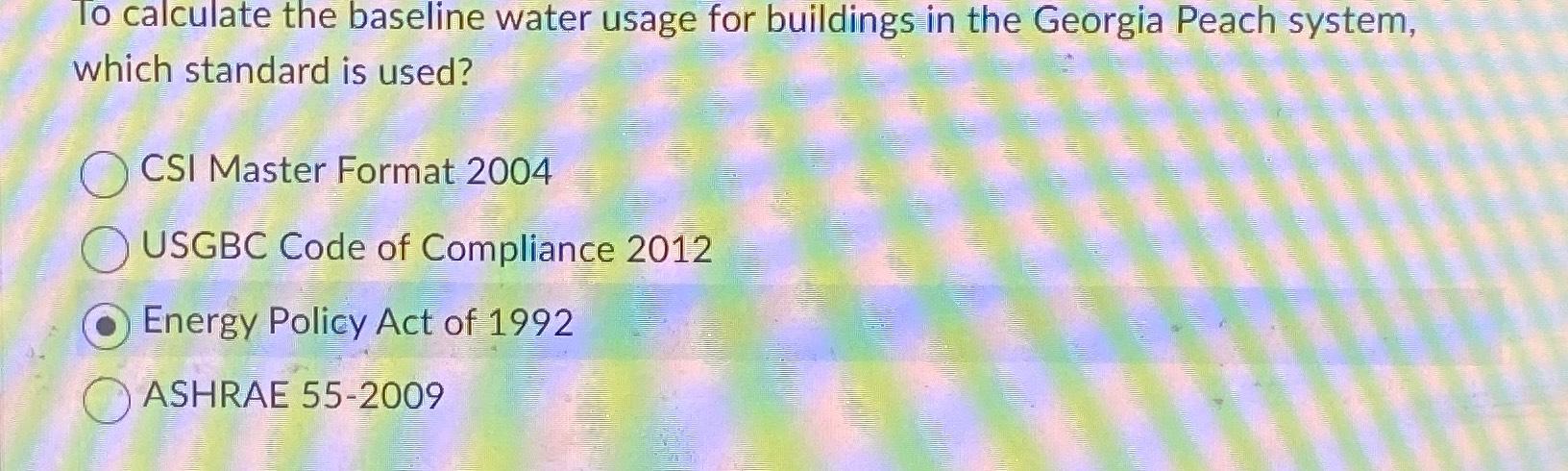 Solved To calculate the baseline water usage for buildings | Chegg.com