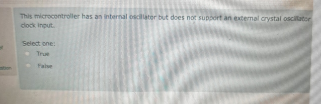 Solved This microcontroller has an internal oscillator but | Chegg.com