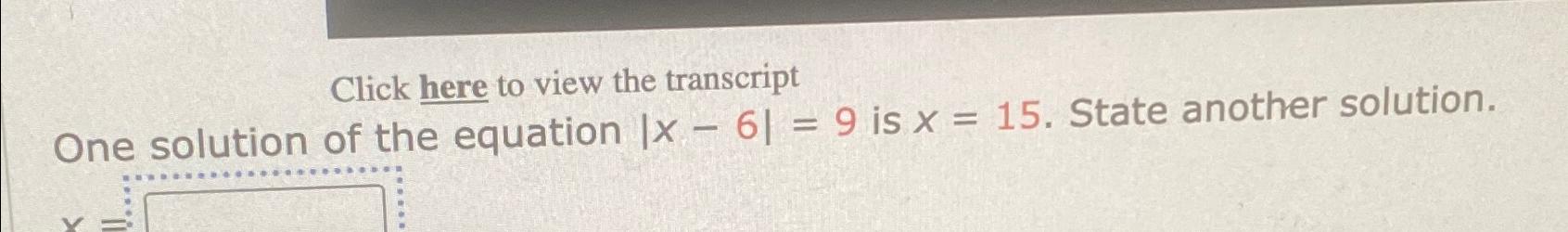 Solved Click here to view the transcriptOne solution of the | Chegg.com