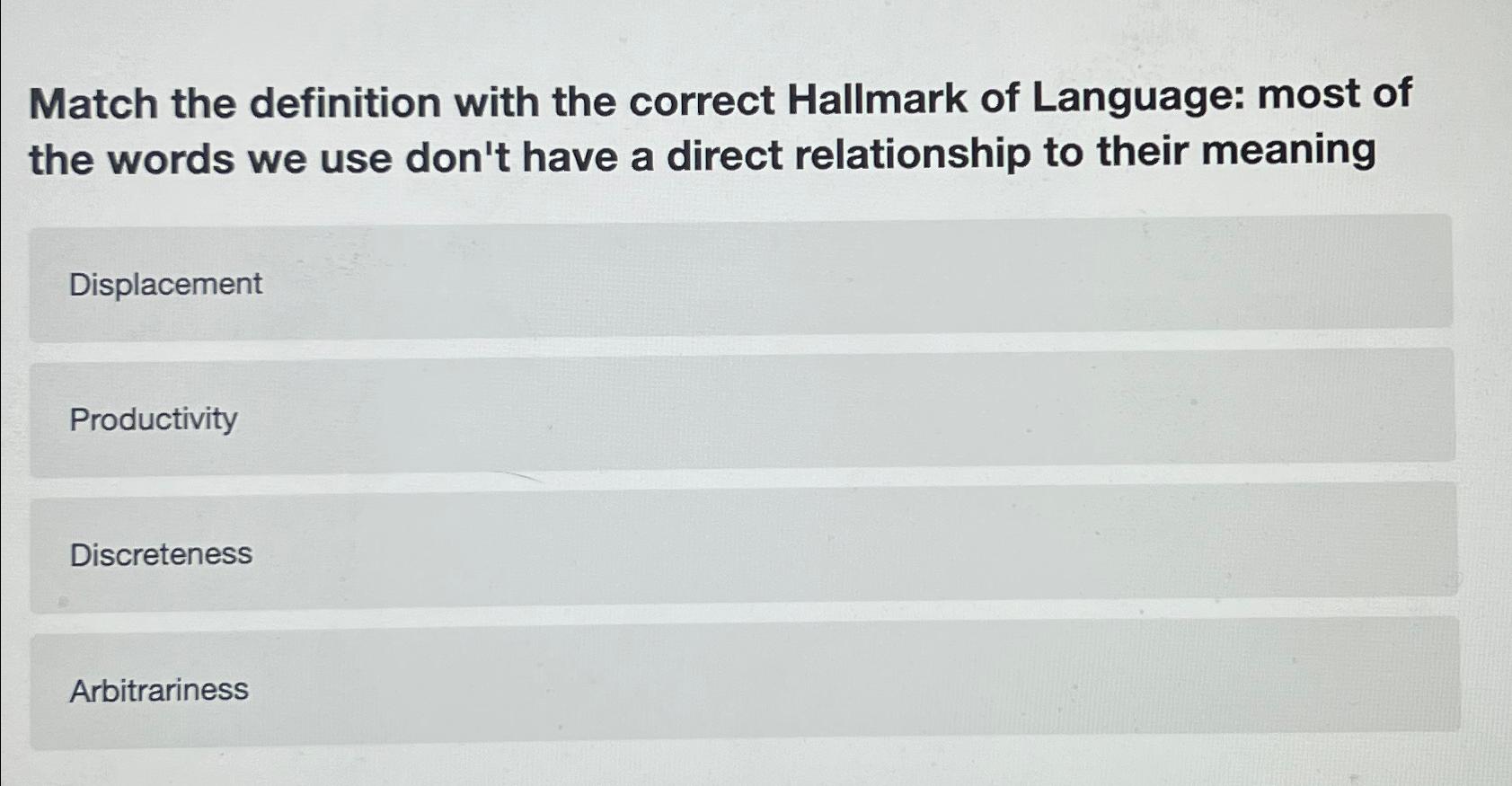 Solved Match the definition with the correct Hallmark of | Chegg.com