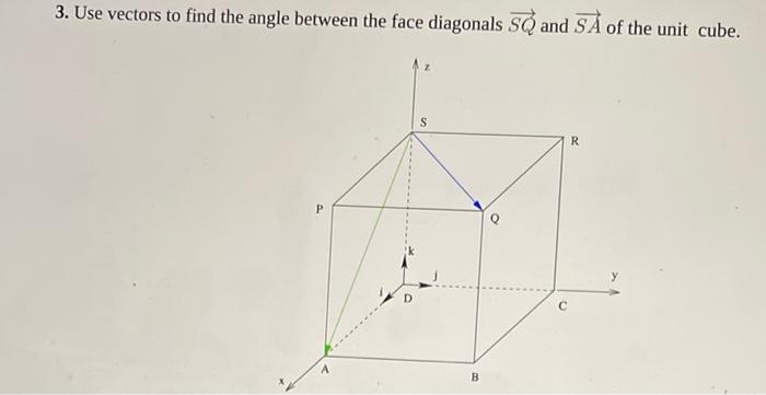 Solved 3. Use vectors to find the angle between the face | Chegg.com