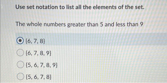 Solved Use set notation to list all the elements of the set. | Chegg.com