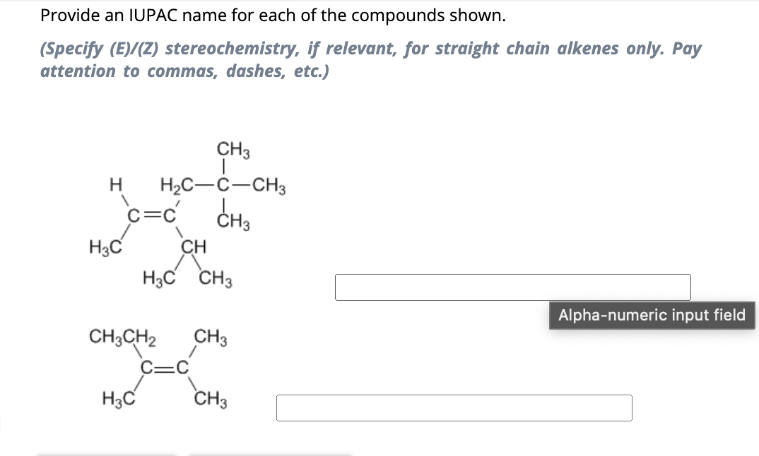 Solved Provide an IUPAC name for each of the compounds | Chegg.com
