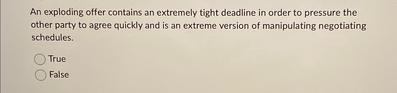 Solved An exploding offer contains an extremely tight | Chegg.com