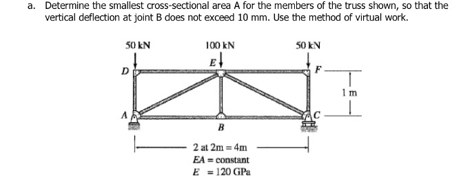 Solved a. Determine the smallest cross-sectional area A for | Chegg.com