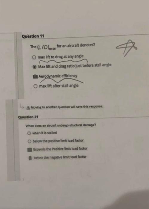 Solved The (L/D)max for an aircraft denotes? max lift to | Chegg.com